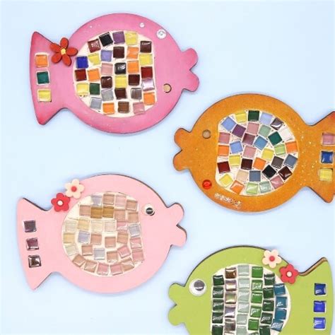 물고기 컵받침 모자이크 타일 포함 패키지 특별한공예샵