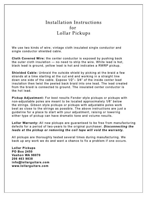 Intallation Instructions Pdf