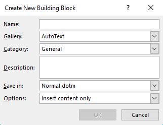 Storing Building Block Entries With A Document Microsoft Word
