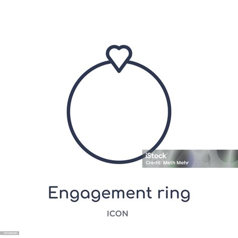 생일 파티 개요 컬렉션에서 선형 약혼 반지 아이콘입니다 얇은 라인 약혼 반지 흰색 배경에 고립 된 벡터입니다 약혼 반지 유행 삽화 0명에 대한 스톡 벡터 아트 및 기타