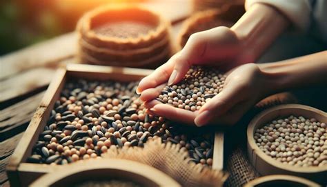 Premium Photo Authentic Farmer Selecting Seeds For Planting In Candid Daily Routine Closeup
