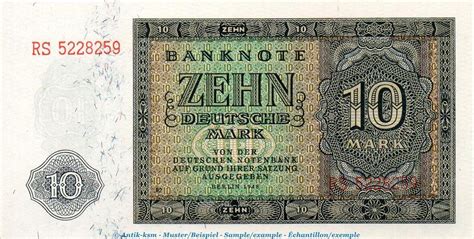 Deutsche Notenbank Ddr Banknote 10 Mark Schein In Kfr Ddr 5 Ros343