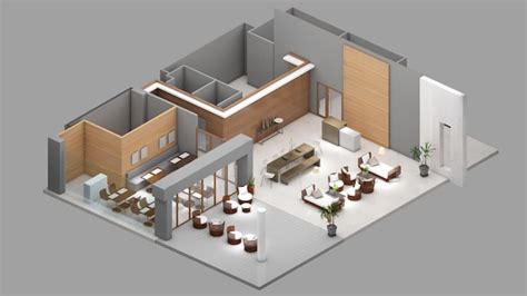 Premium Photo Isometric View Of A Lobby Area And