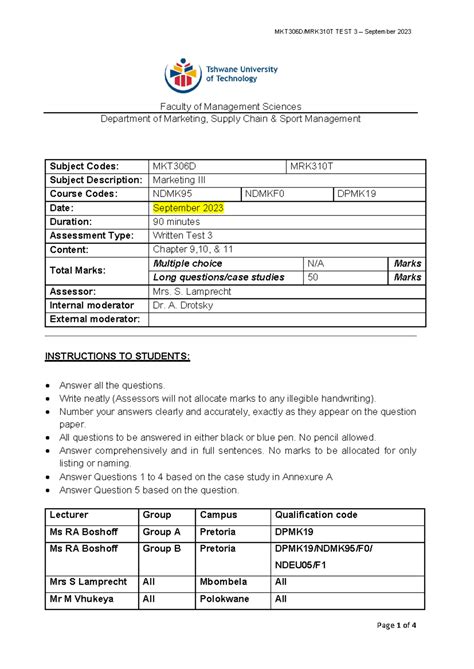 Mkt306d Mrk310t Test 3 Analysis Of Capitec Marketing Strategies Studocu
