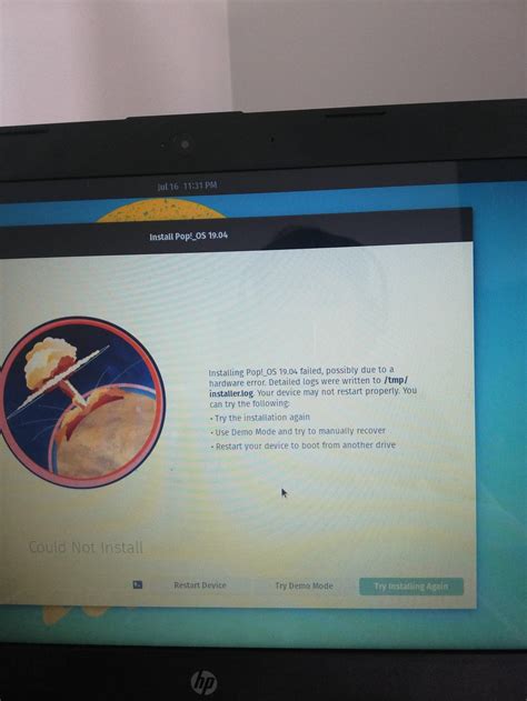 Failed Installation Popos