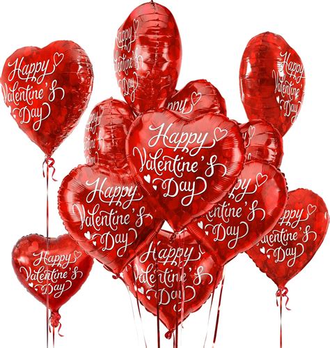 Valentines Day Party Pack 30pc Red Heart Foil Balloons 18in Happy Valentines