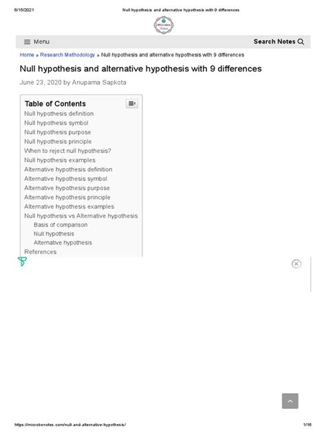 Null Hypothesis And Alternative Hypothesis With 9 Differences Pdf Null Hypothesis Hypothesis