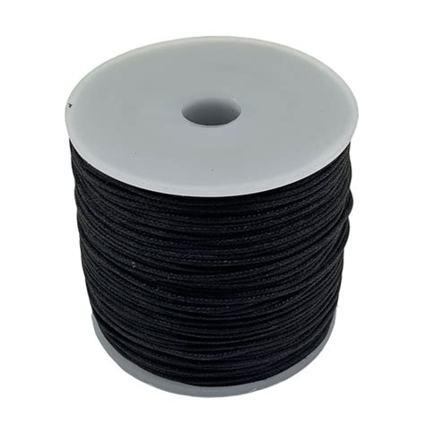 Waxed Cotton Cord Round Black 15mm