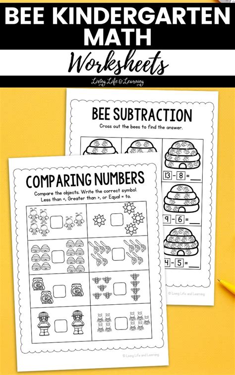 Bee Kindergarten Math Worksheets