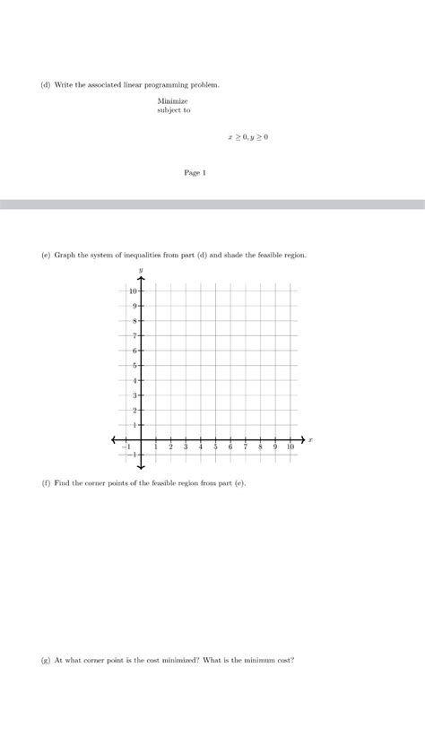 Solved 1 Consider The Following Minimization Problem Chegg Com