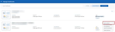Set As Default Dashboard