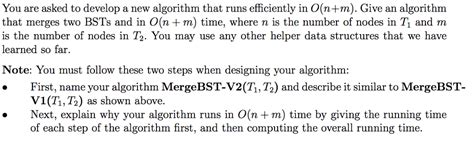 Solved The Following Algorithm Merges Two Binary Search
