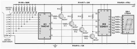 Numeric Water Level Indicator Circuit Measuringandtestcircuit