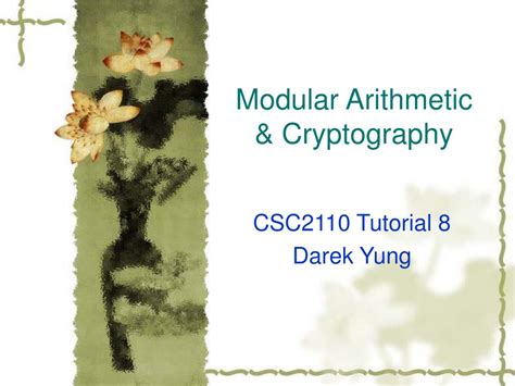 Ppt Modular Arithmetic And Cryptography Powerpoint Presentation Id