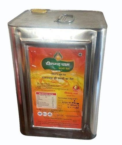 15l Deengarh Dham Mustard Oil Packaging Size 15 Litre At ₹ 1900 Tin In Sangaria