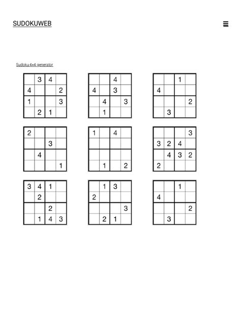 Sudoku Generator Sudoku 4×4 Pdf Sudoku Generator Sudoku 4×4 Pdf