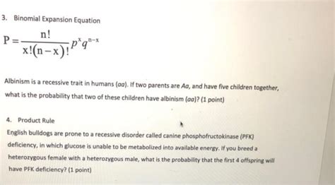 Solved 3 Binomial Expansion Equation Pxn−xnpxqn−x