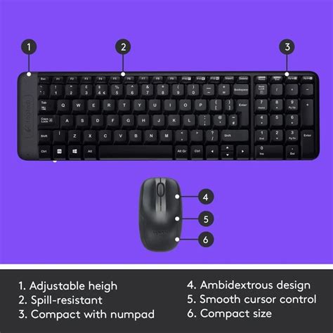 Logitech Mk220 Wireless Keyboard And Mouse Combo Black At Rs 1450piece