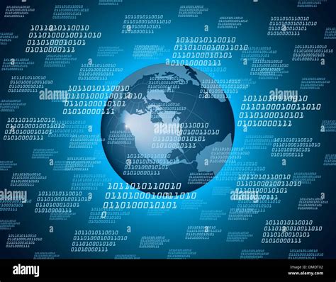 Binary Code With A Earth Globe Background Stock Vector Image And Art Alamy