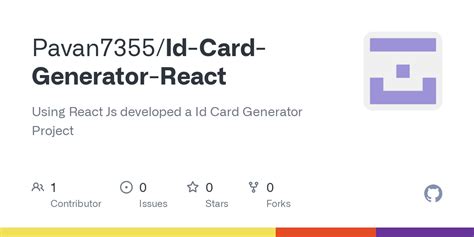 Github Pavan7355id Card Generator React Using React Js Developed A