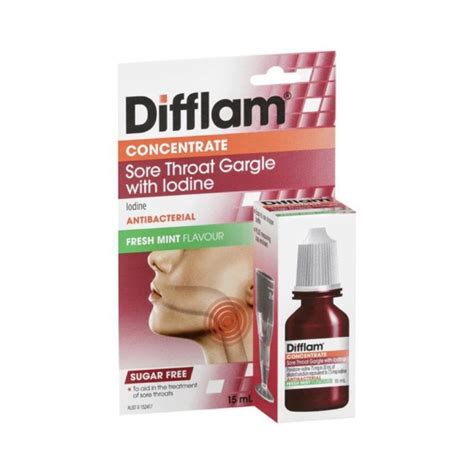 Jual Difflam Concentrate Sore Throat Gargle With Iodine Fresh Mint Shopee Indonesia
