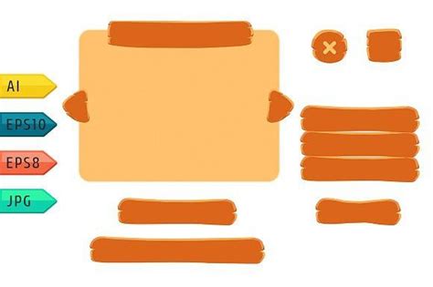 Vector Gui Wooden Elements