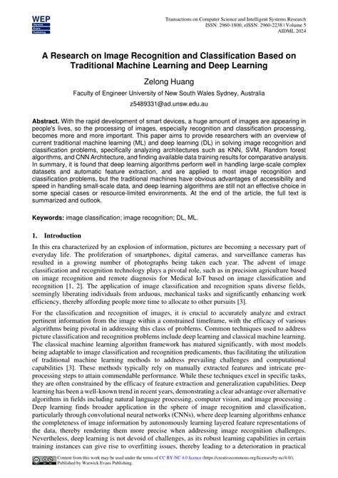 PDF A Research On Image Recognition And Classification Based On Traditional Machine Learning