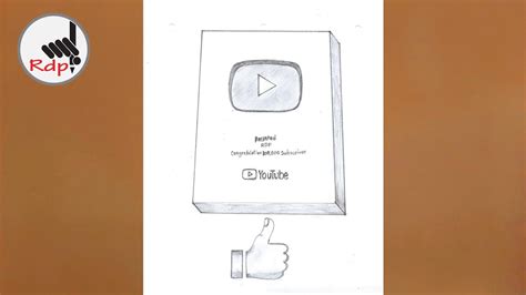How To Draw The Youtube Dream Golden Play Button Step By Step Subscriber YouTube