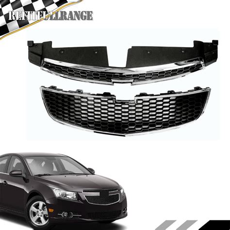 For 2011 2014 Chevy Cruze Front Bumper Upperlower Grille Chrome Mesh