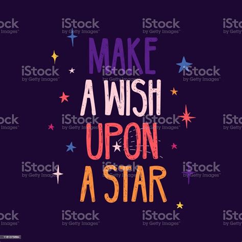 별 따옴표와 최소한의 별 장식에 소원을 만들기와 디자인 배너 공간 요소가 있는 손으로 그린 일러스트레이션 만화 스타일로 티셔츠를 인쇄합니다 벡터 0명에 대한 스톡 벡터 아트