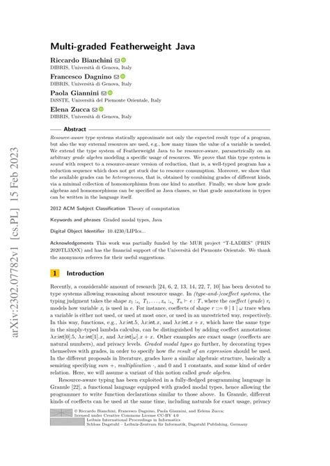 pdf multi graded featherweight java