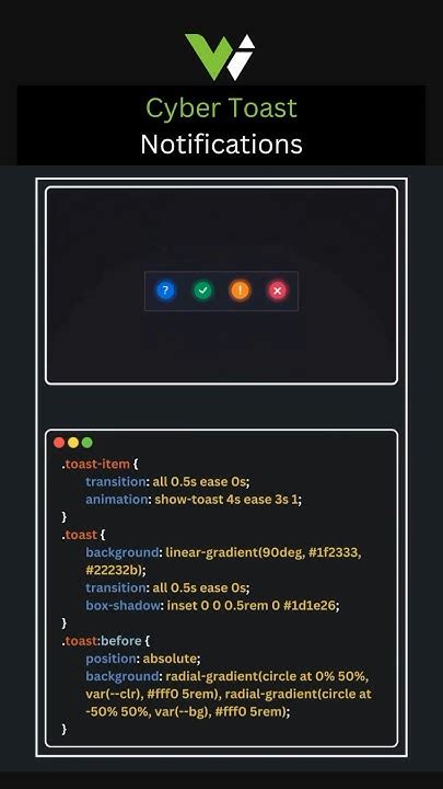 Give Your Notification A New Look With Cyber Toast Animation Css