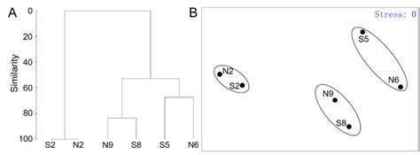 Cluster A And Non Metric Multidimensional Scaling NMDS B