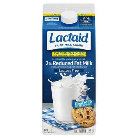 Lactaid 2 Reduced Fat Milk Calcium Enriched 64 Oz