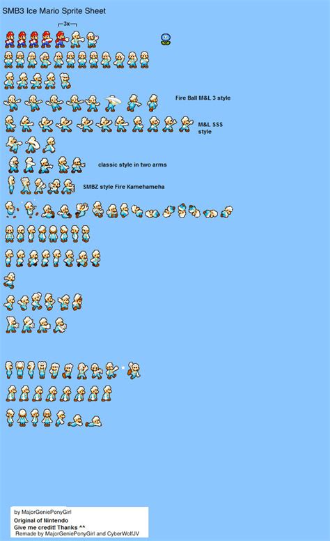 Ice Mario Mlss Sprite Sheet By Majorgenieponygirl75 On Deviantart