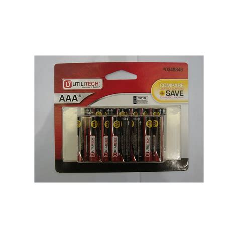 Utilitech 16 Pack Aaa Alkaline Batteries In The Aa Batteries Department At