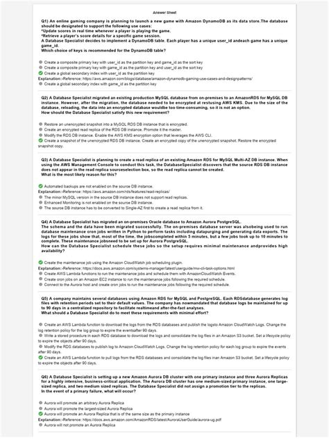 Aws Certified Database Specialty Practice Exam Test Set 3 1 Pdf