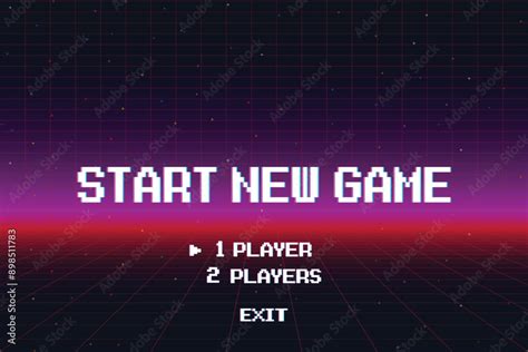 start new game play pixel art 8 bit game retro game for game