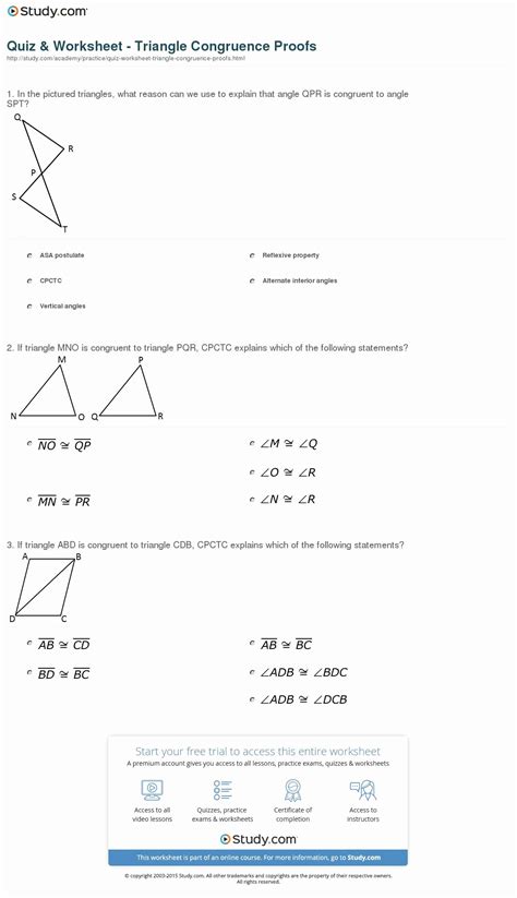 50 Geometric Proofs Worksheet With Answers