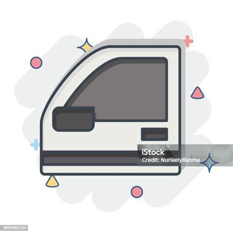 아이콘 도어 자동차 자동차 부품 기호와 관련이 있습니다 만화 스타일 심플한 디자인 편집 가능 간단한 일러스트레이션 거울에 대한 스톡 벡터 아트 및 기타 이미지 Istock