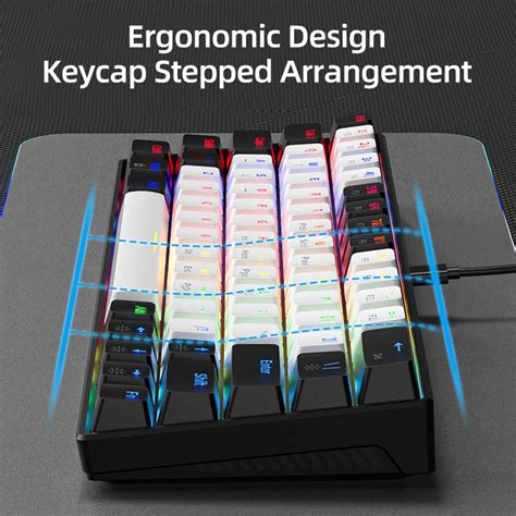 Compact Ergonomic Rgb Backlit Gaming Keyboard With Bluered Switch 60