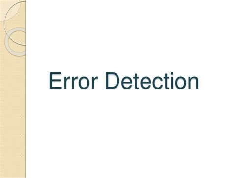 Error Detection