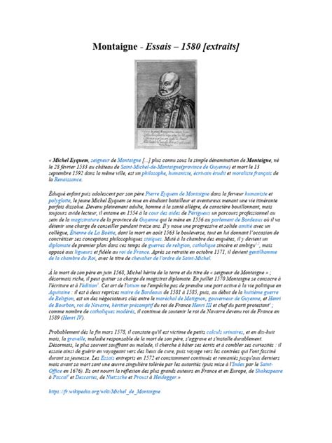 Montaigne Essais Et Réflexions Pdf Michel De Montaigne