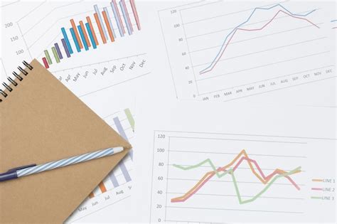 Premium Photo Graph Chart And Notebook With Pen Business Concept
