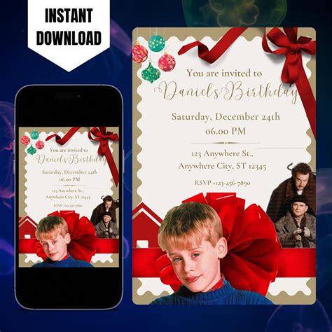 Home Alone Party Invitation Home Alone Invitation Christmas Etsy