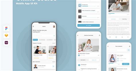 Online Course Mobile App Ui Kit Ux And Ui Kits Ft Online And Education Envato