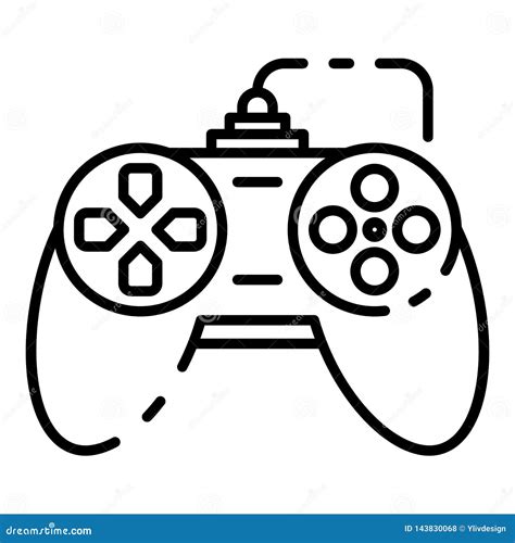 Button Joystick Icon Outline Style Stock Vector Illustration Of Digital Device