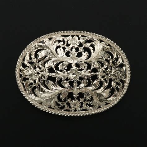 Sunset Trails Sterling Silver Western Belt Buckle Ebth