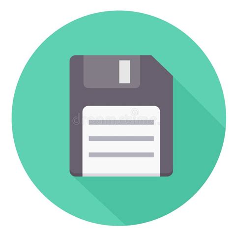 Retro Floppy Disk Icon For Data Storage Background Green Stock