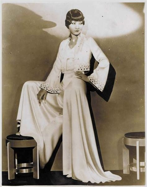 Anna May Wong Photographed Wearing A Silk Jumpsuit And Jacket 1930s